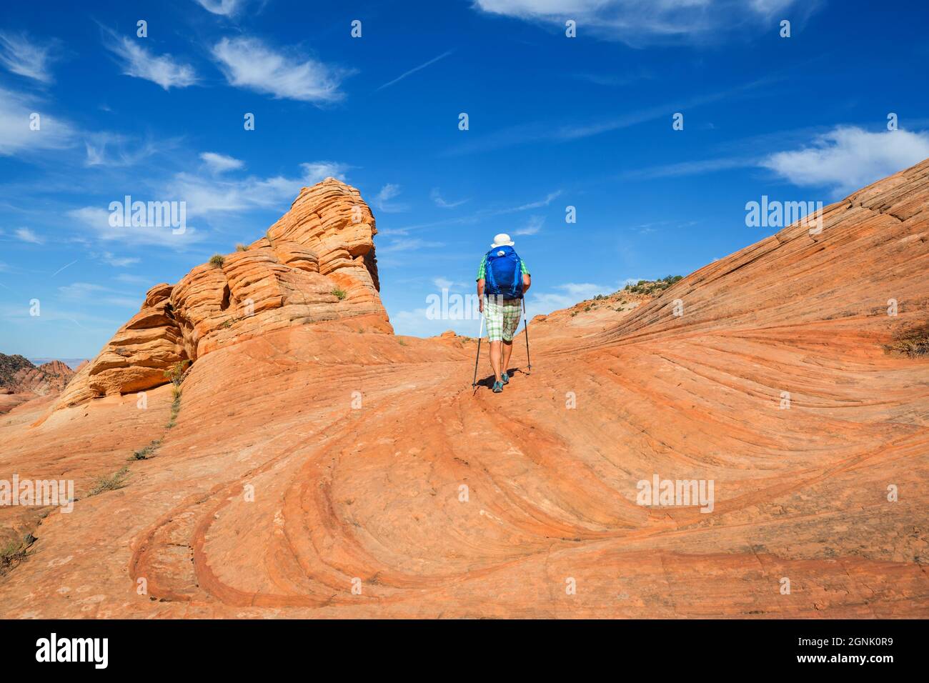 Hike in the Utah mountains. Hiking in unusual natural landscapes ...