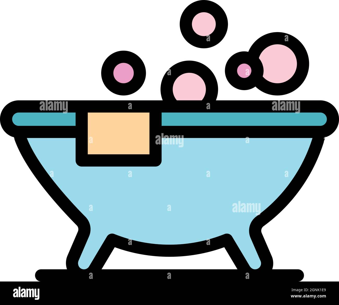 Luxury jacuzzi icon. Outline luxury jacuzzi vector icon color flat ...