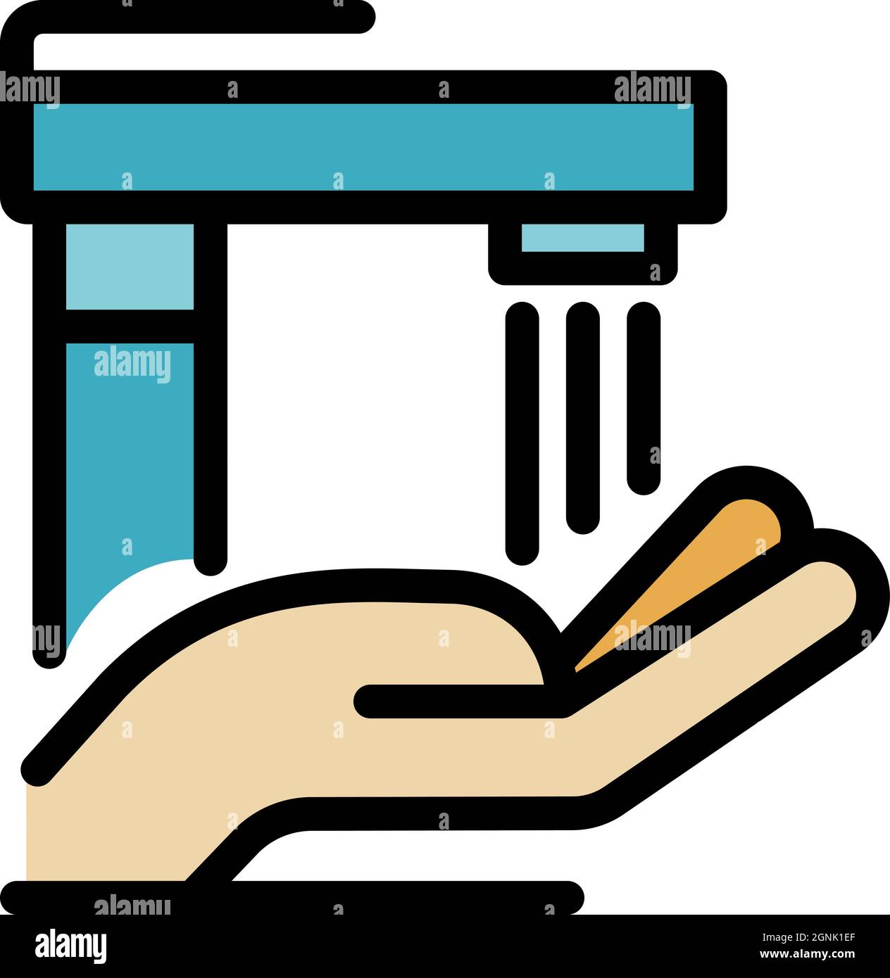 Cleaning hands icon. Outline cleaning hands vector icon color flat ...