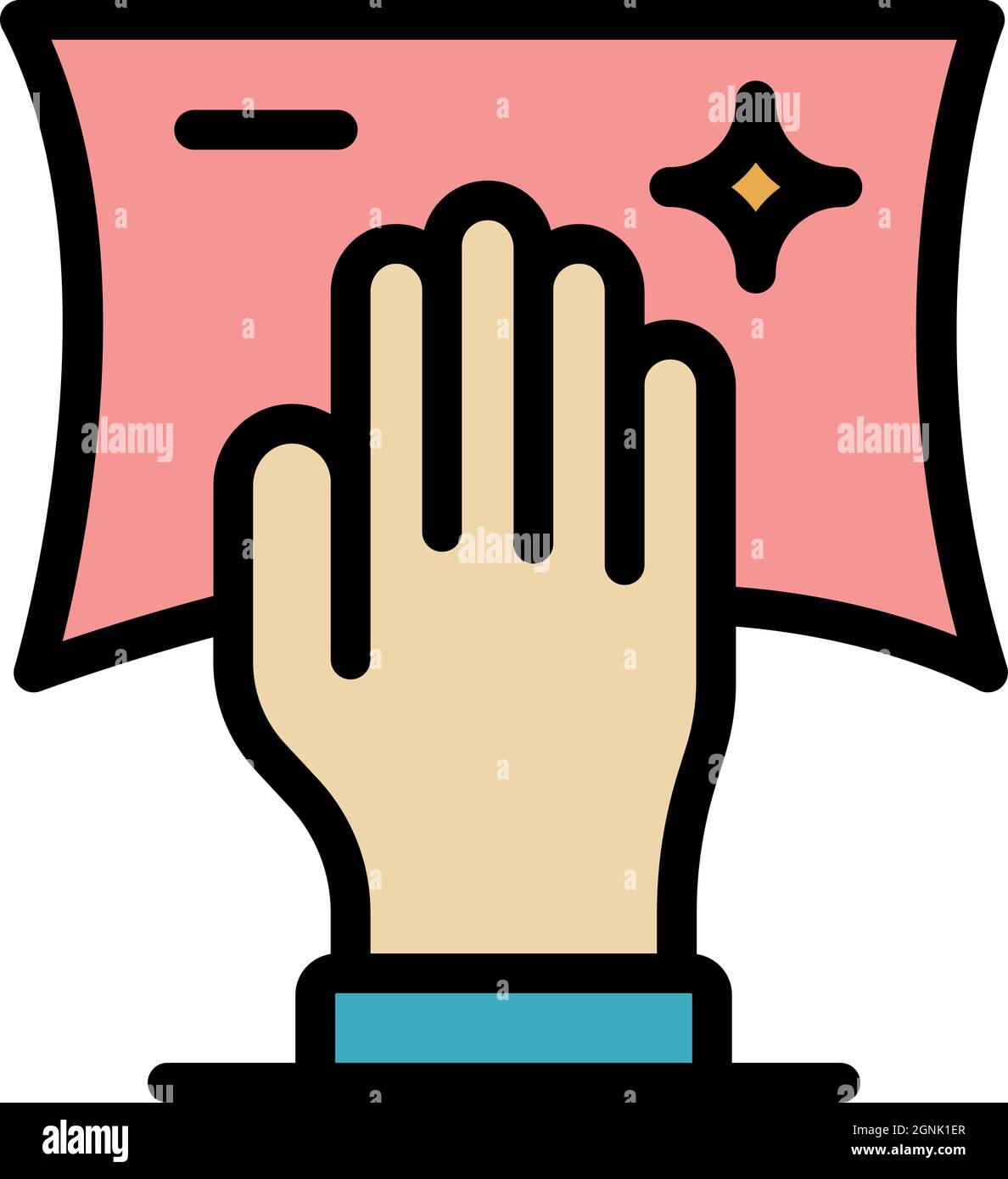 Clear hand icon. Outline clear hand vector icon color flat isolated ...