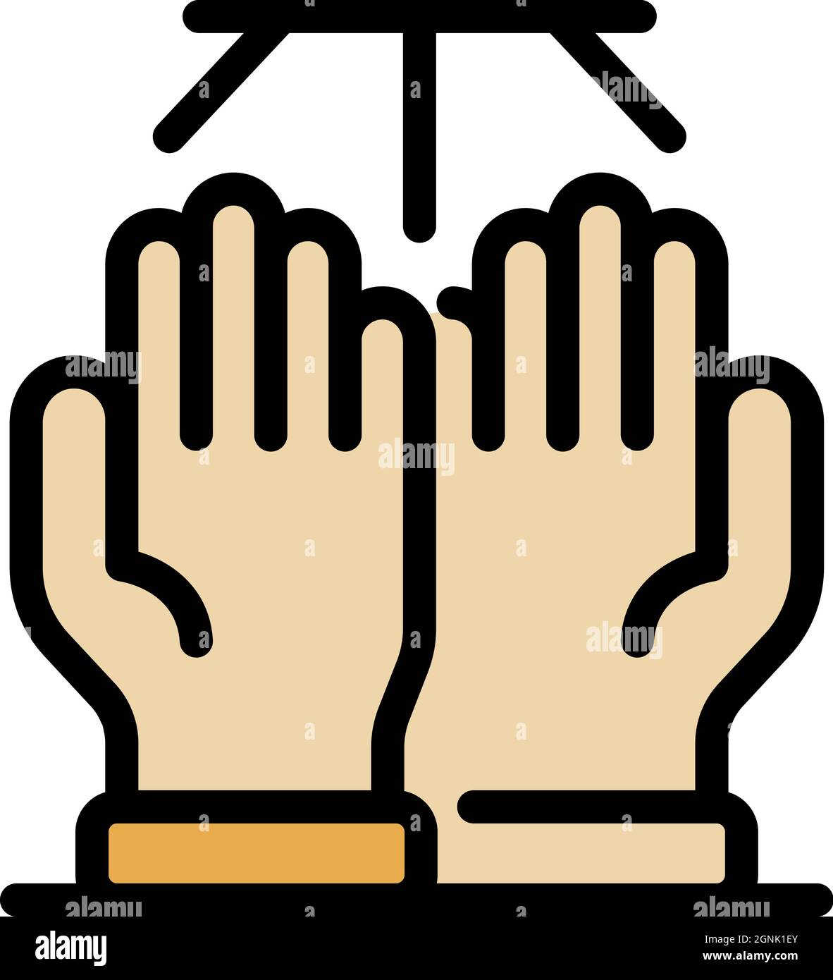 Dry hands icon. Outline dry hands vector icon color flat isolated Stock ...