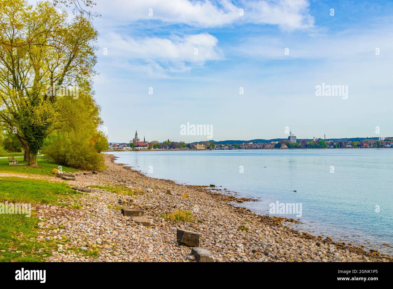 Lake Constance Bodensee landscape panorama from the Seeburgpark in ...