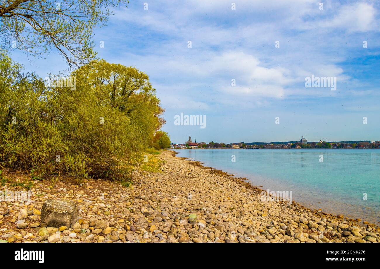 Lake Constance Bodensee landscape panorama from the Seeburgpark in ...