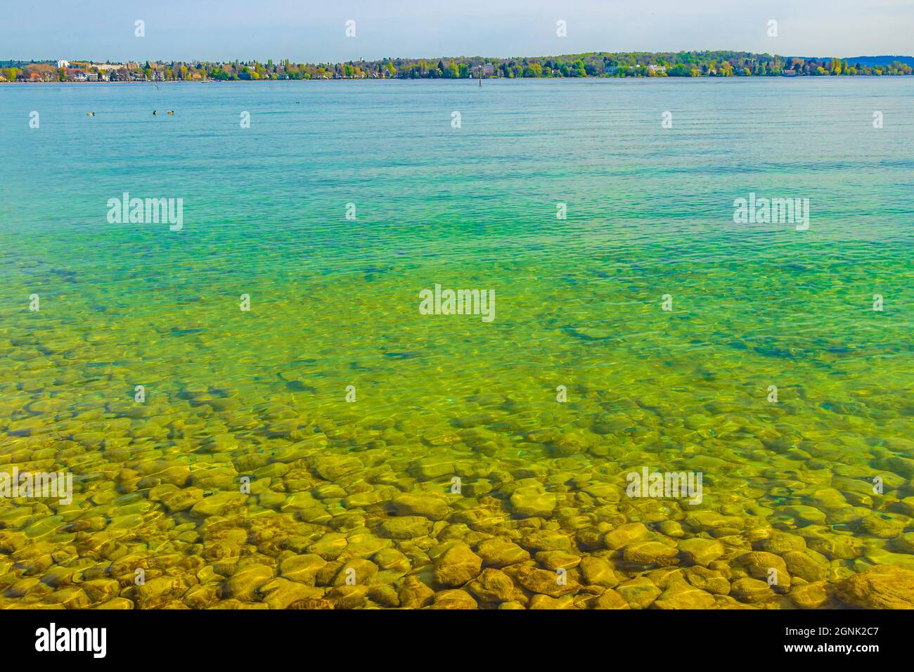 Lake Constance Bodensee landscape panorama from the Seeburgpark in ...
