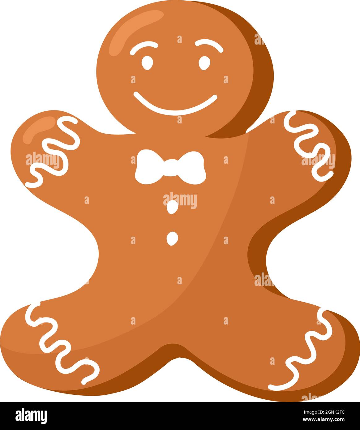 Christmas gingerbread man. Festive cookie vector illustration isolated ...