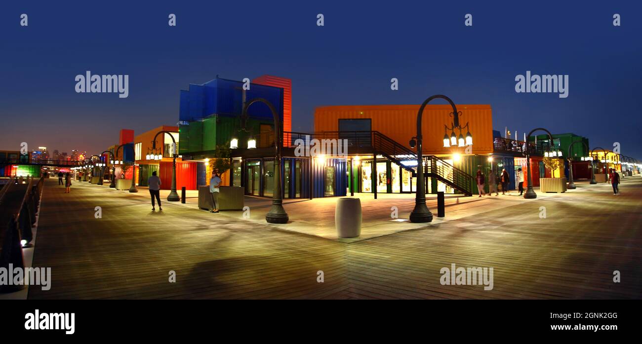 Box Park in Qatar - Container shops Qatar Stock Photo - Alamy