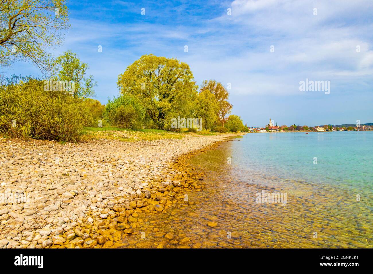 Lake Constance Bodensee landscape panorama from the Seeburgpark in ...
