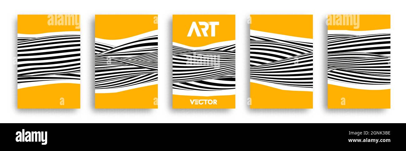 Vector Poster Set. Psychedelic pattern background optical illusion ...