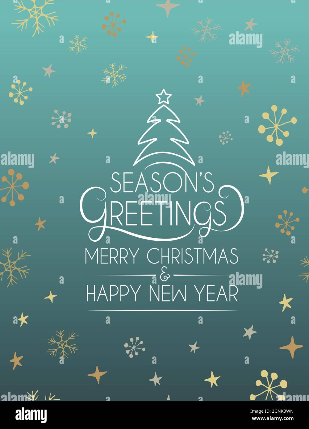 Hand sketched Seasons greetings business card, badge, icon typography ...