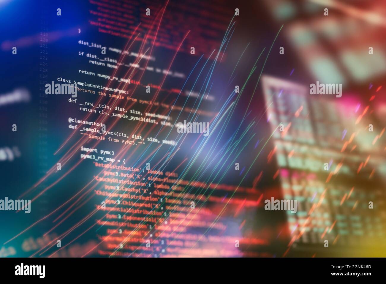 Css Javascript And Html Usage Monitor Closeup Of Function Source Code Abstract It Technology