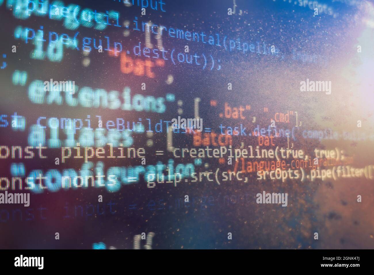 Css Javascript And Html Usage Monitor Closeup Of Function Source Code Abstract It Technology