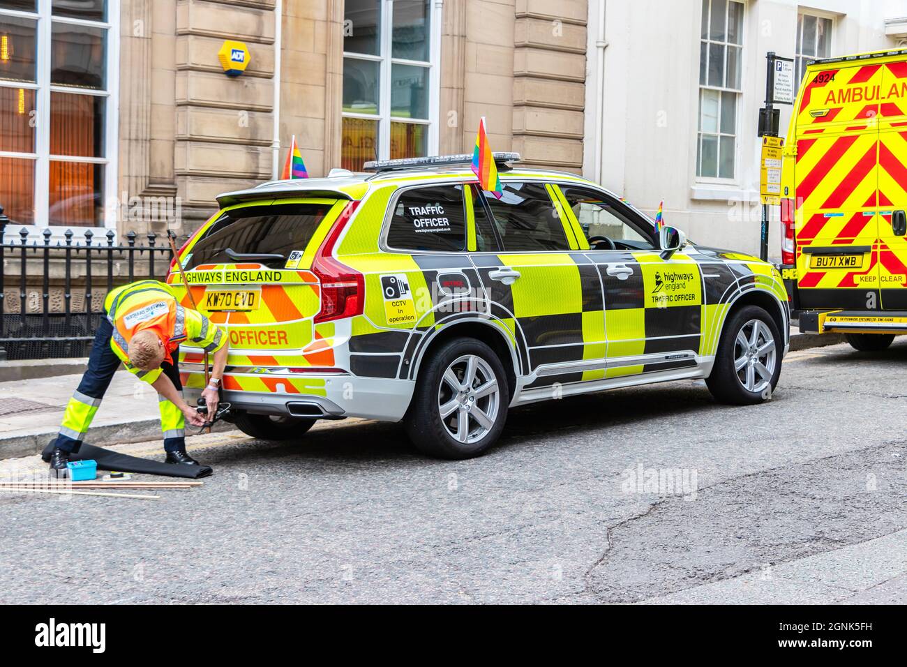 Highways England officer adapts his Volvo V60 car with rainbow graphics ...