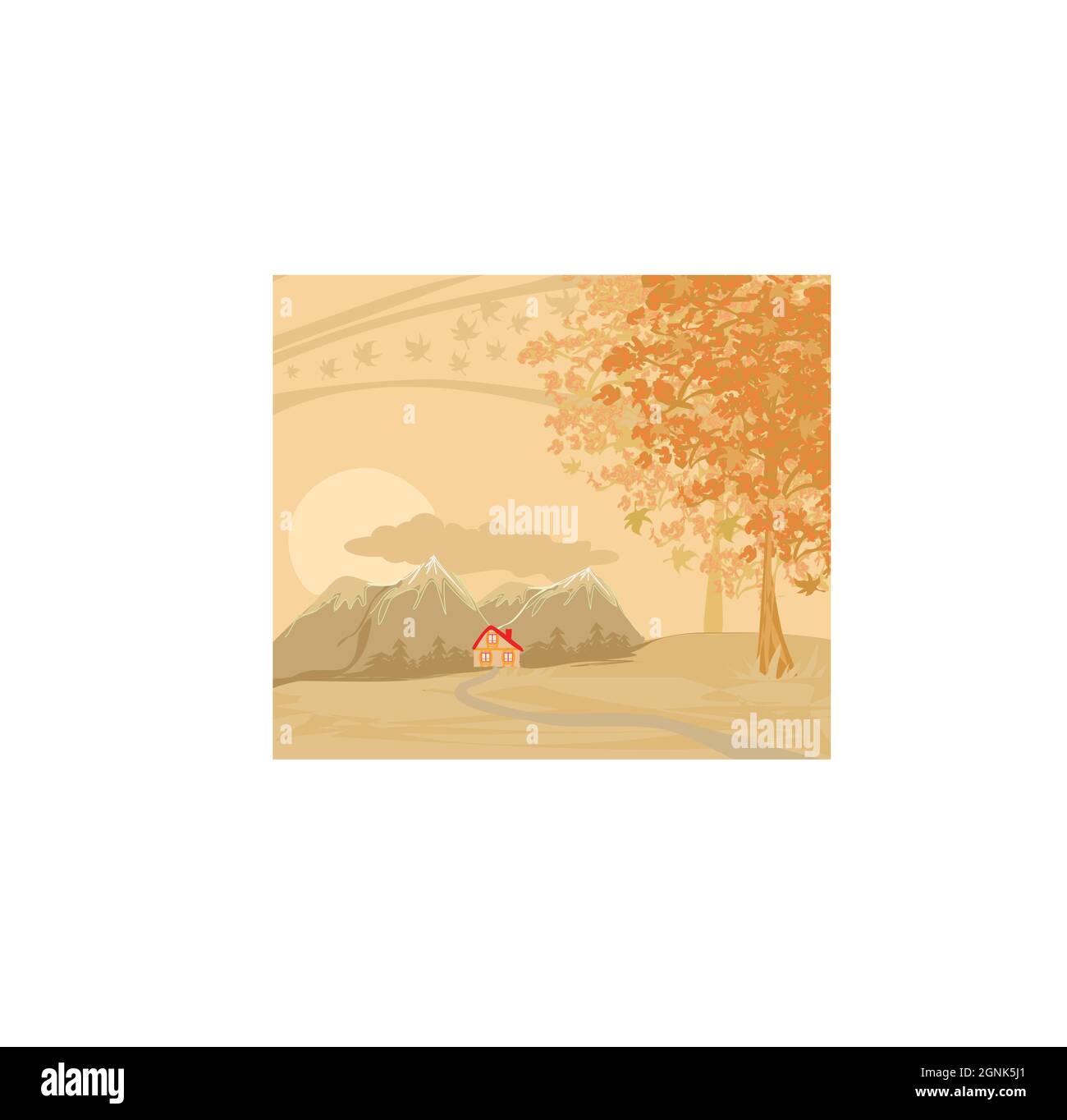 Sunrise among mountains Stock Vector Images - Alamy