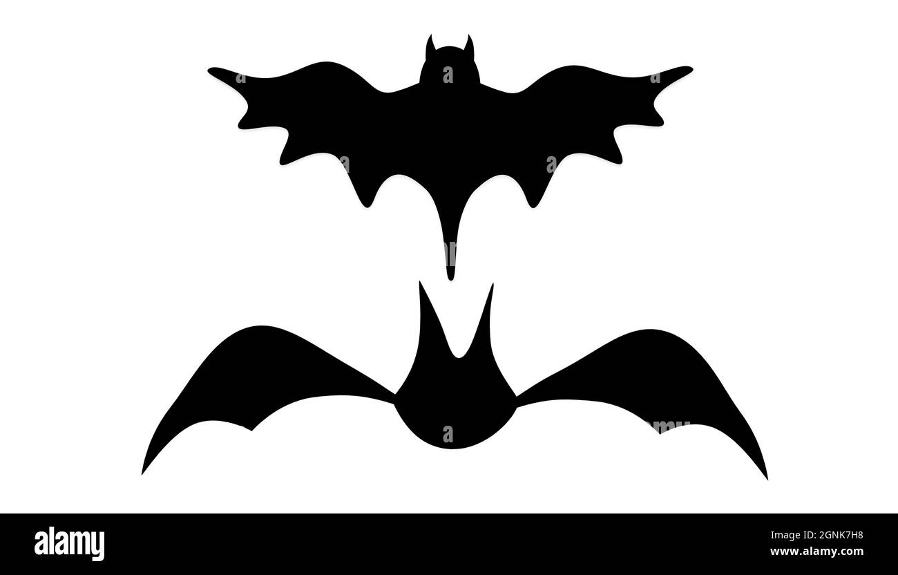 Set of evil Bats isolated on white background. Objects for Halloween ...