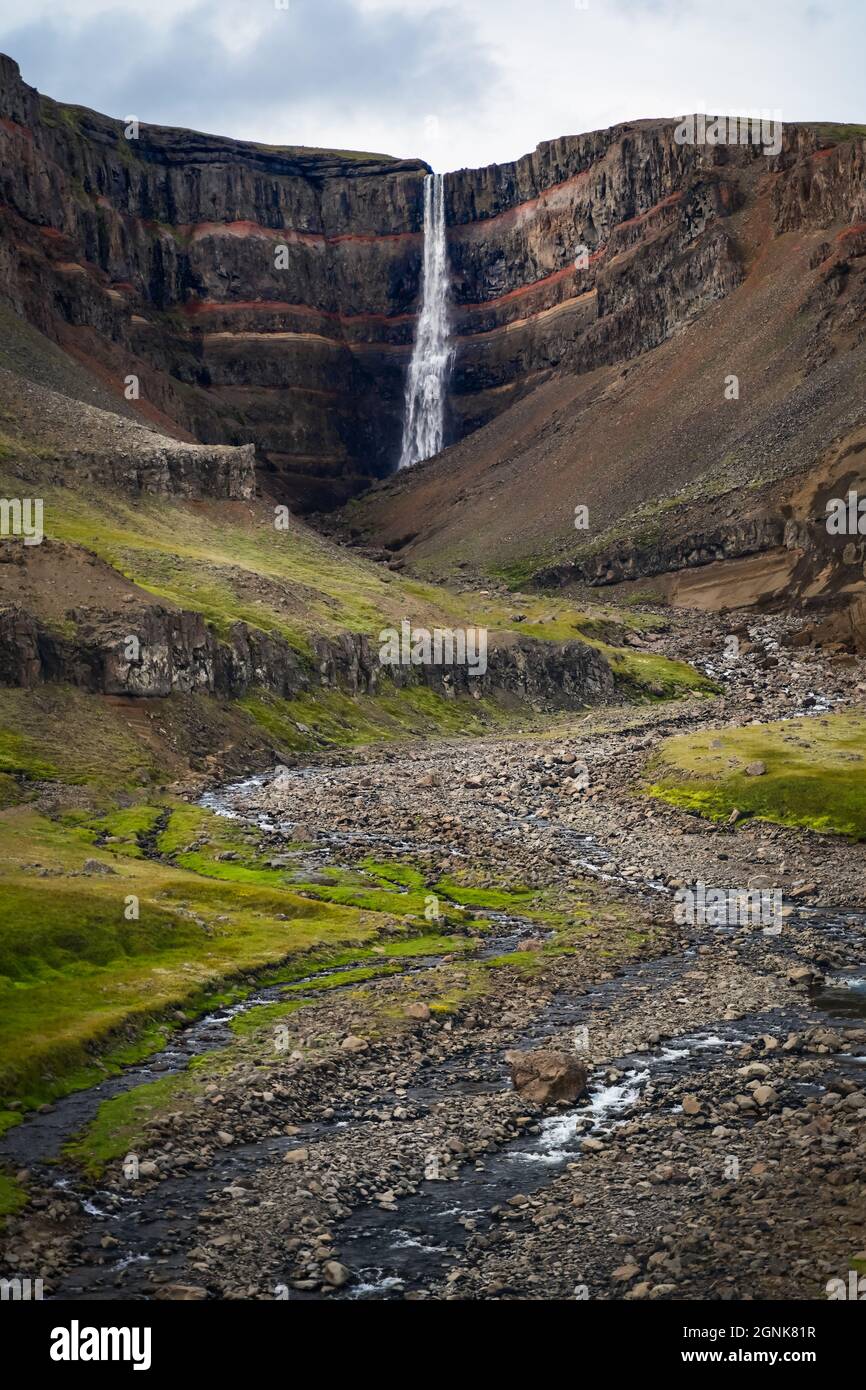 Beautiful Hengifoss Waterfall in Iceland Stock Photo - Alamy