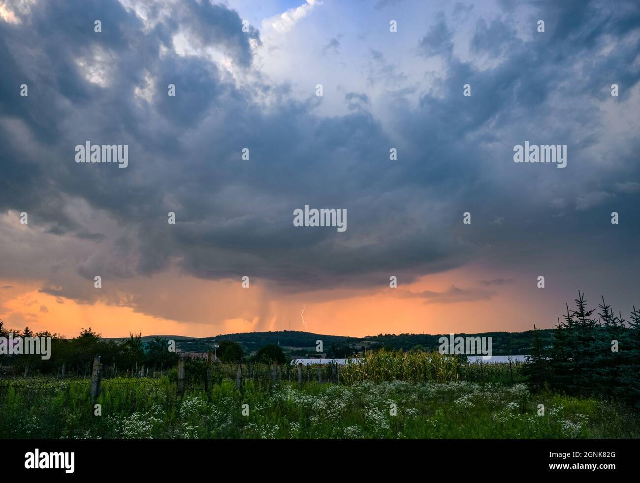 Eastern europe landscape sunset sky with clouds hi-res stock ...