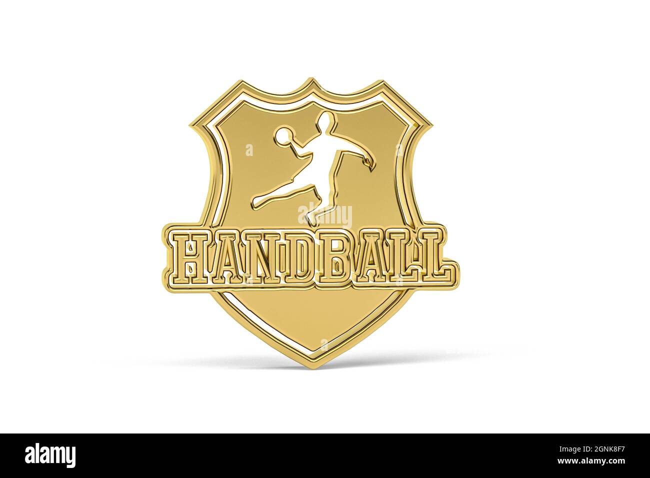 Golden 3d handball icon isolated on white background - 3D render Stock ...