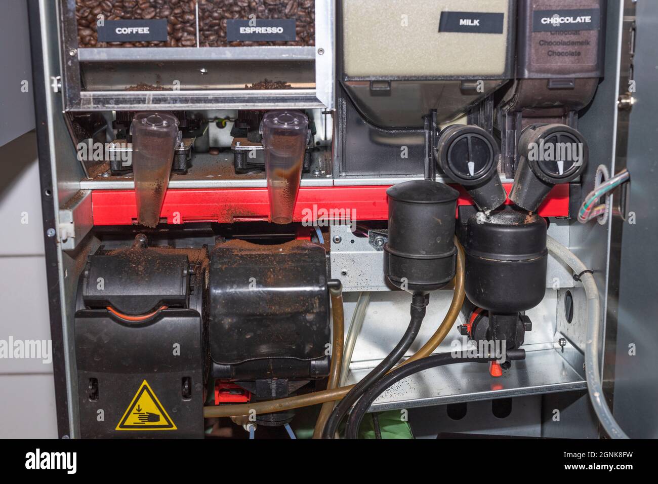 Technological view of coffee machine inside view. Coffee concept ...