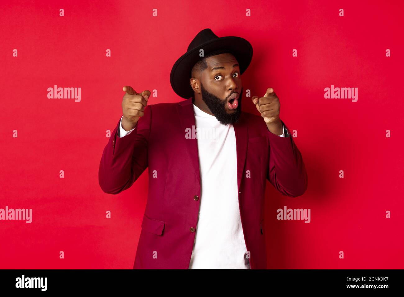 Christmas and people concept. Happy Black man celebrating New Year and ...