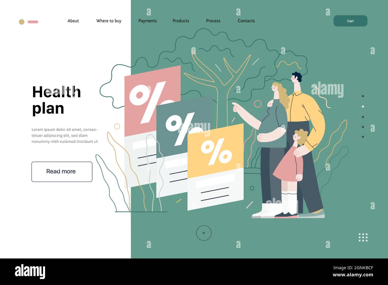 Health plans - medical insurance web template -modern flat vector ...