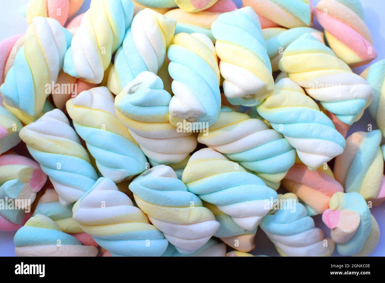 Multi-colored marshmallows. Top view. Background or texture of colorful ...