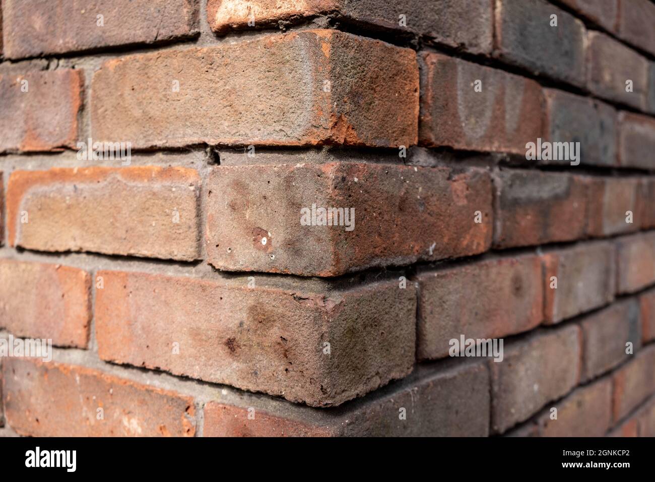 Abstract Close Up Of A Red Brickwork Building Or House Corner With ...