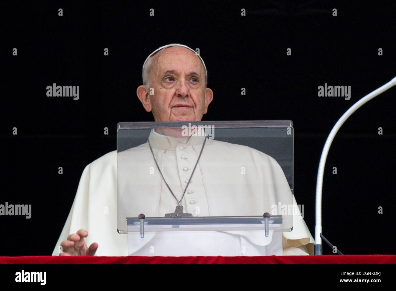 Italy, Rome, Vatican,21/09/26. Pope Francis waves from the window of ...