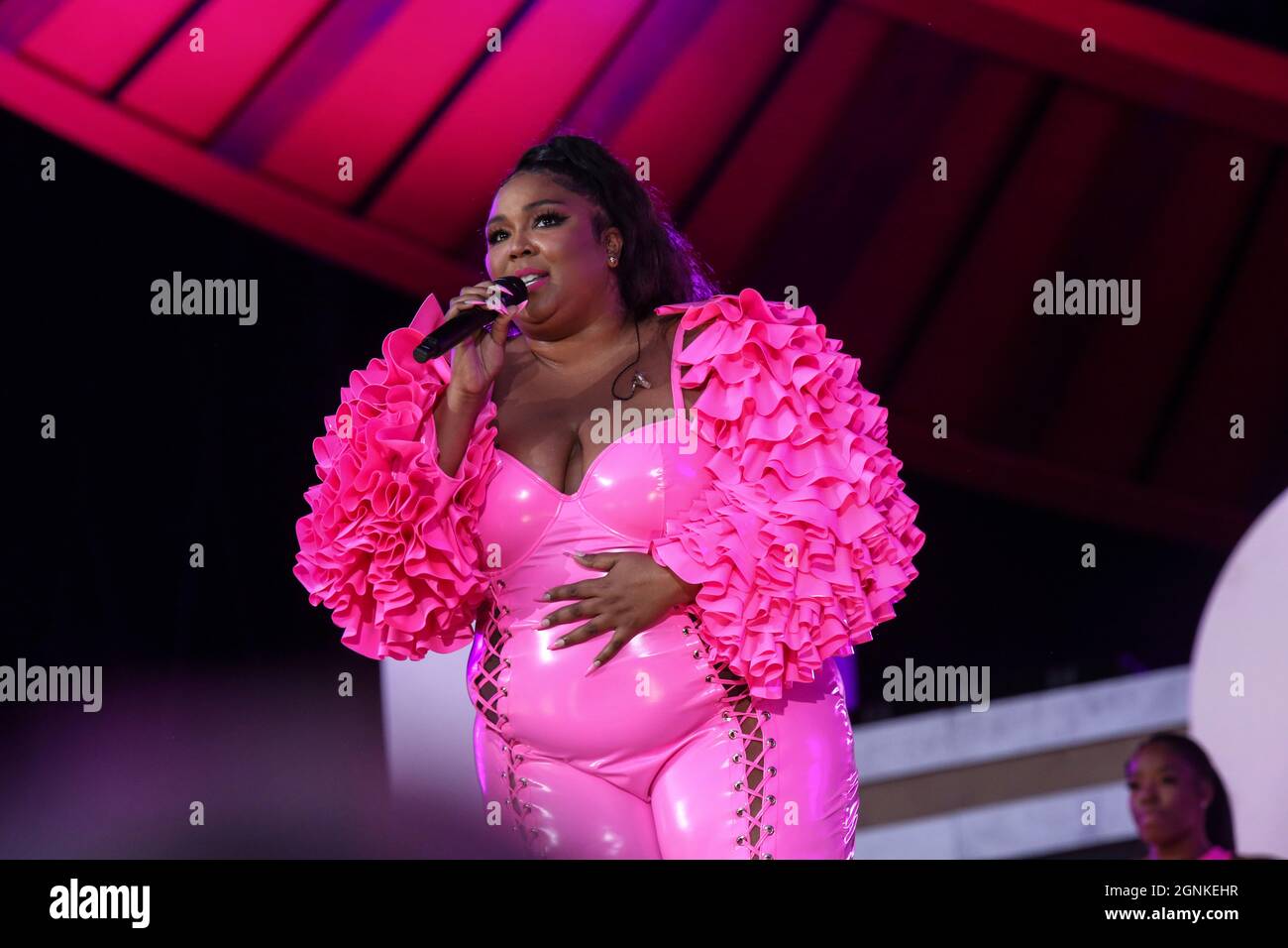 New York, NY - September 25, 2021: Lizzo performs onstage during Global ...