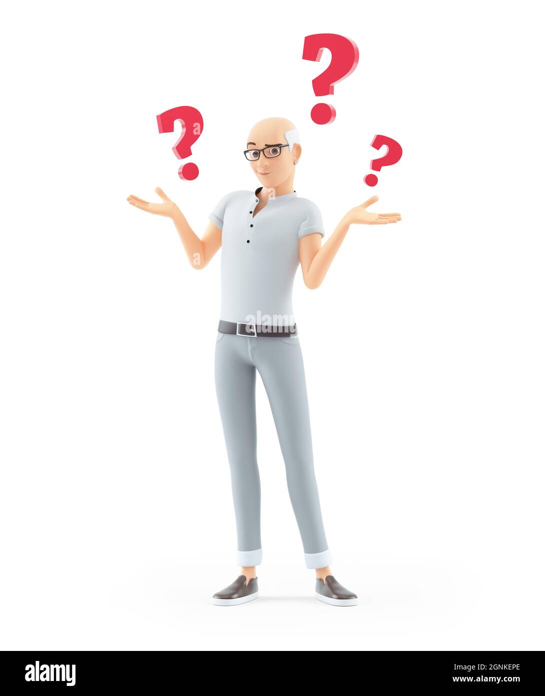 Cartoon old man question hi-res stock photography and images - Alamy