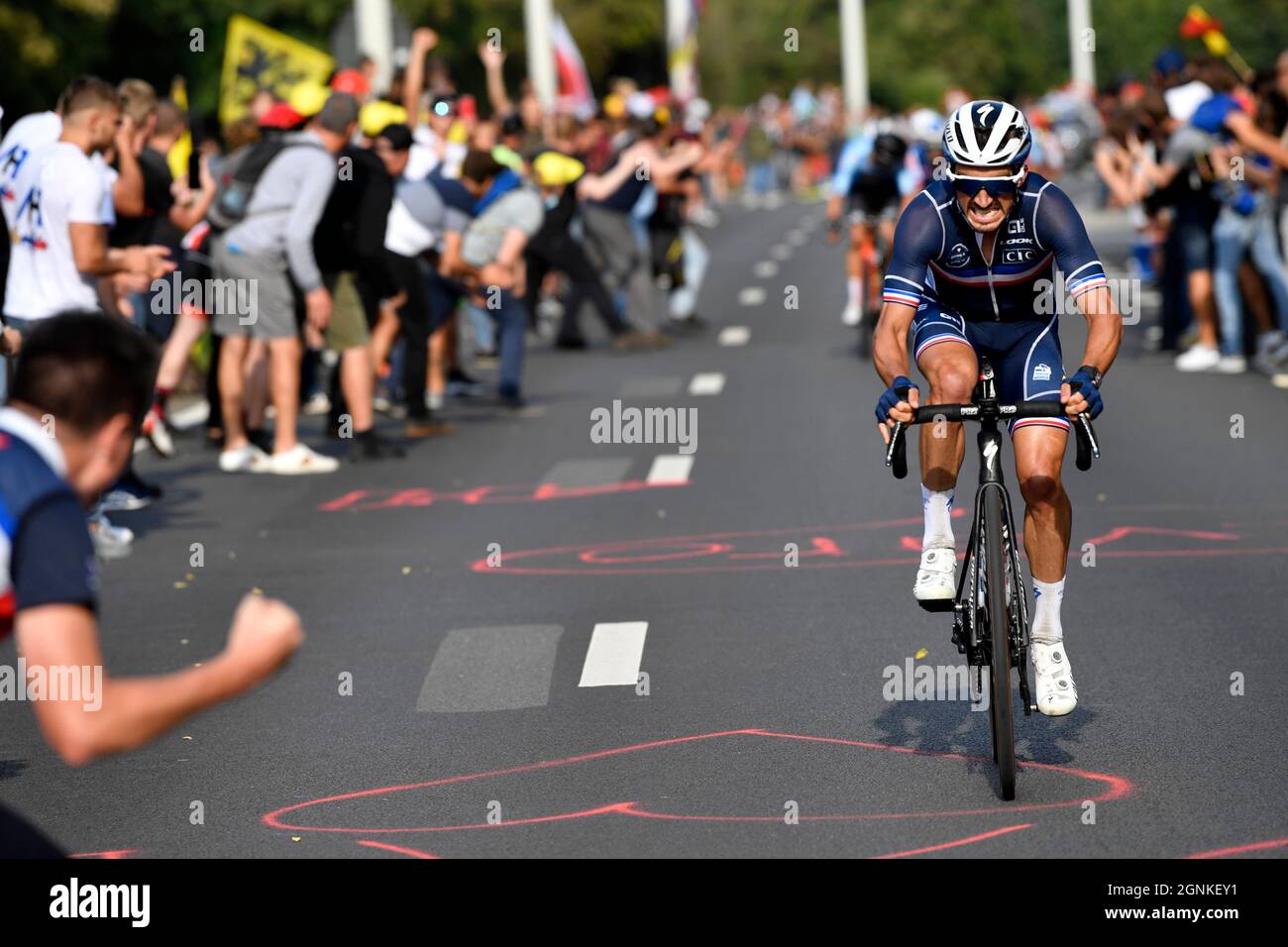 French Julian Alaphilippe pictured in action during the elite men road ...