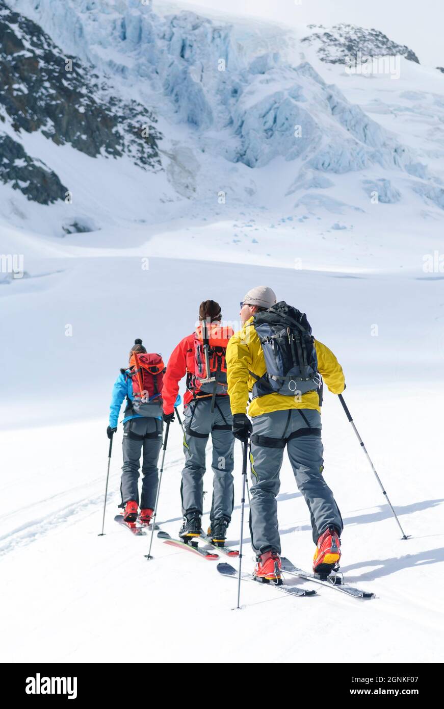 High alpine adventure on glacier in tirol mountains - ski ...