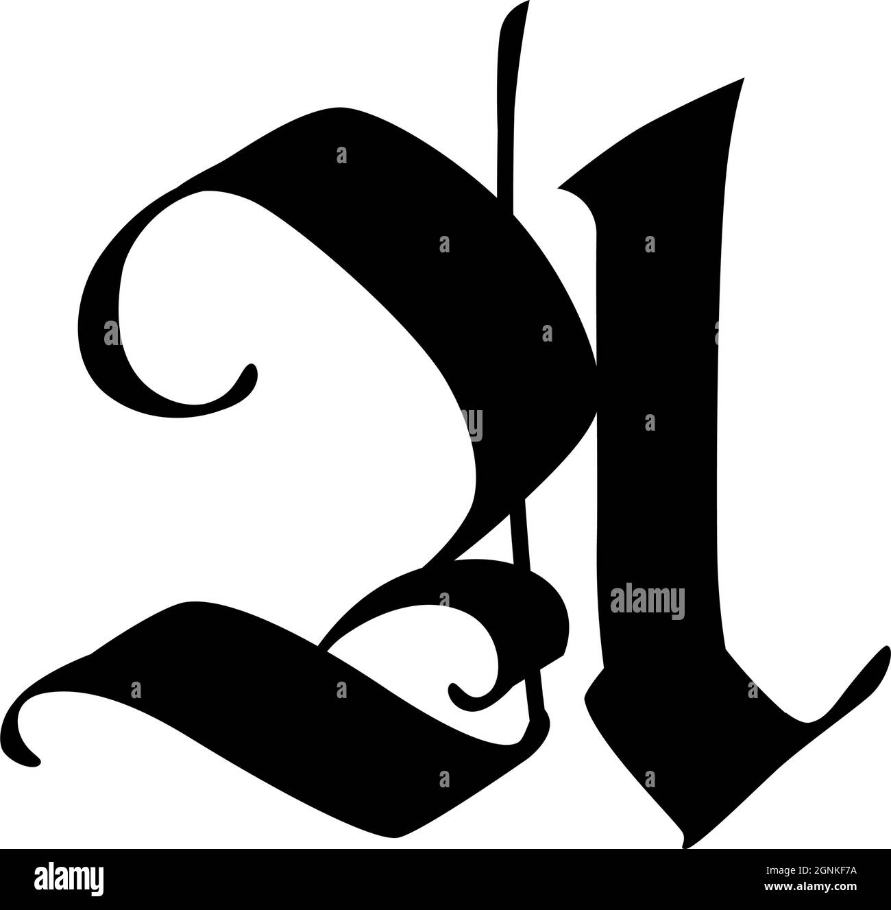 The letter A in the Gothic style. Vector. Alphabet. The symbol is ...