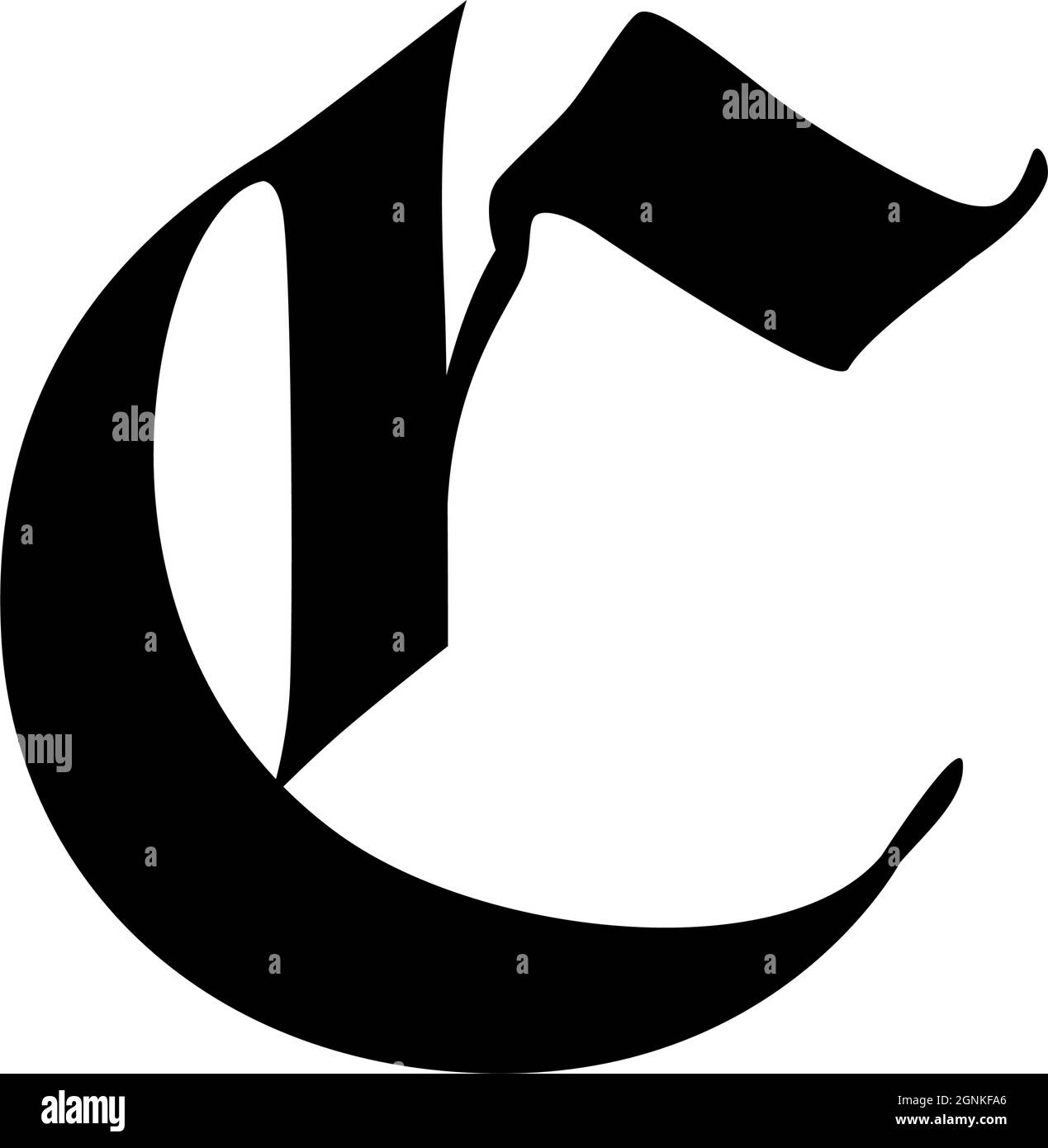 The letter C in the Gothic style. Vector. Alphabet. The symbol is ...
