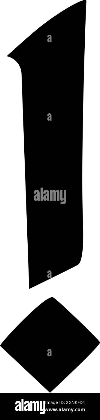 Gothic style exclamation mark. Vector. Alphabet. Punctuation mark ...
