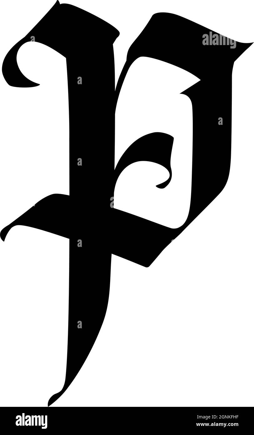 The letter R in the Gothic style. Vector. Alphabet. The symbol is ...