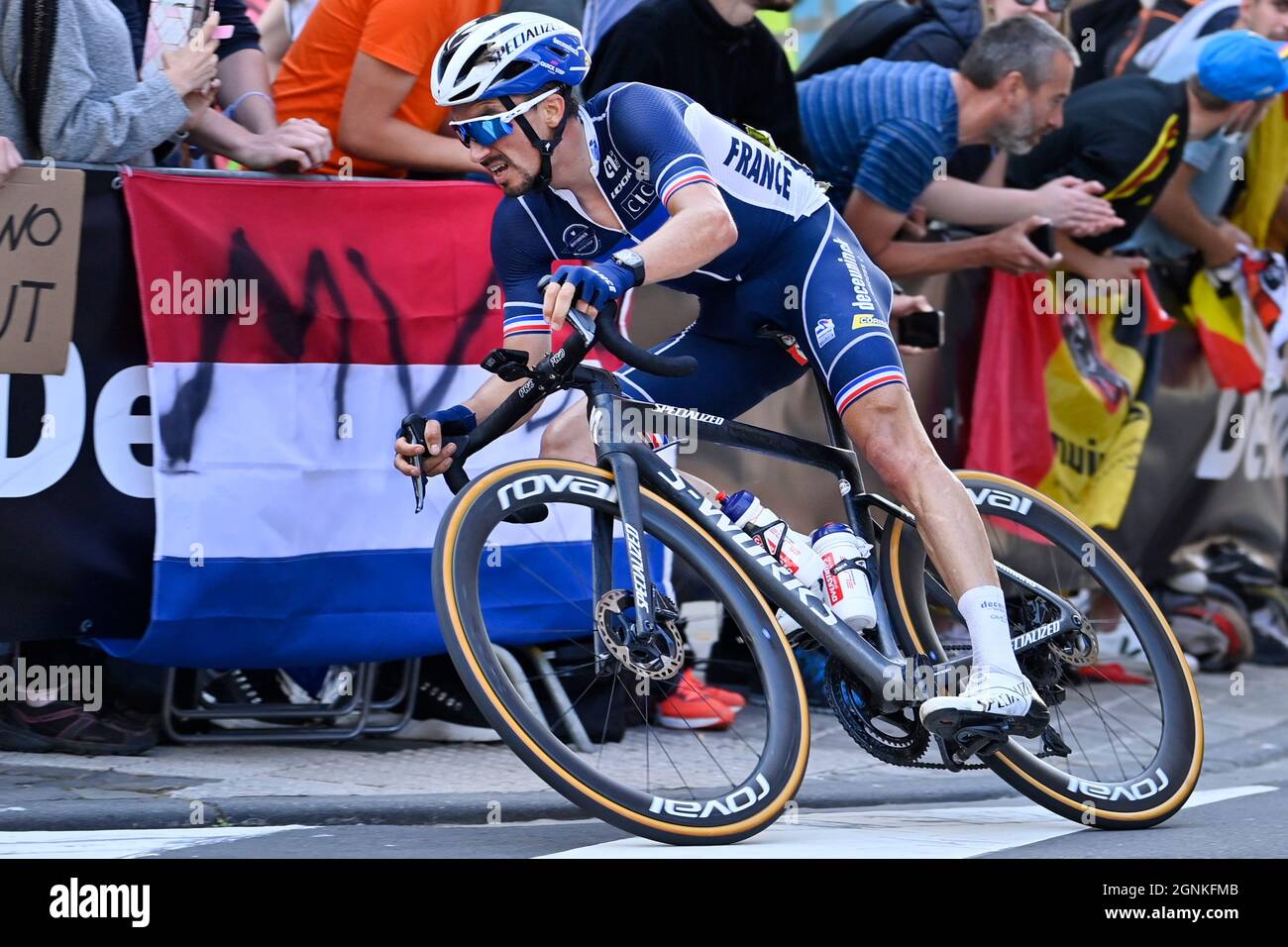 French Julian Alaphilippe pictured in action during the elite men road ...