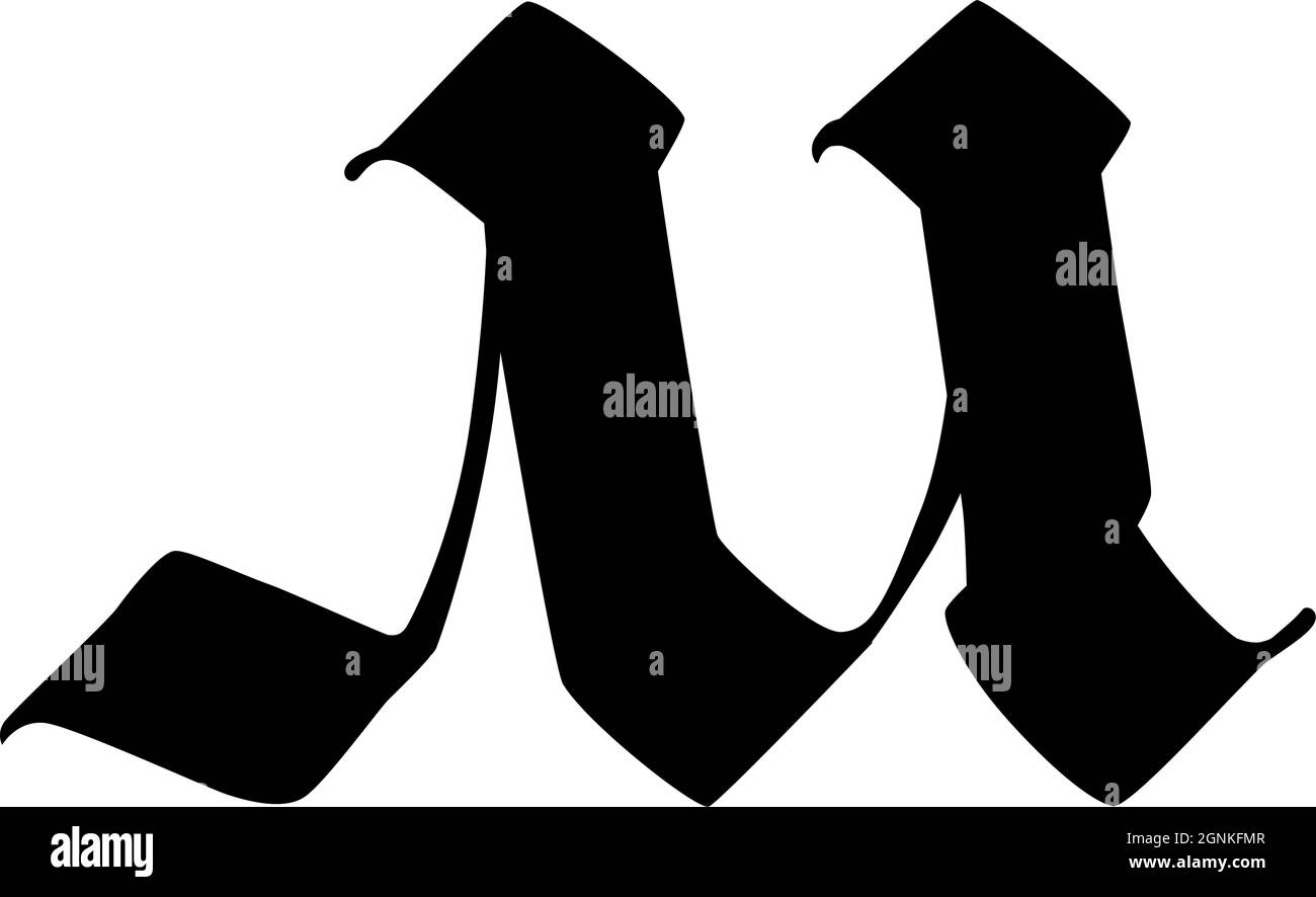 The letter M in the Gothic style. Vector. Alphabet. The symbol is ...