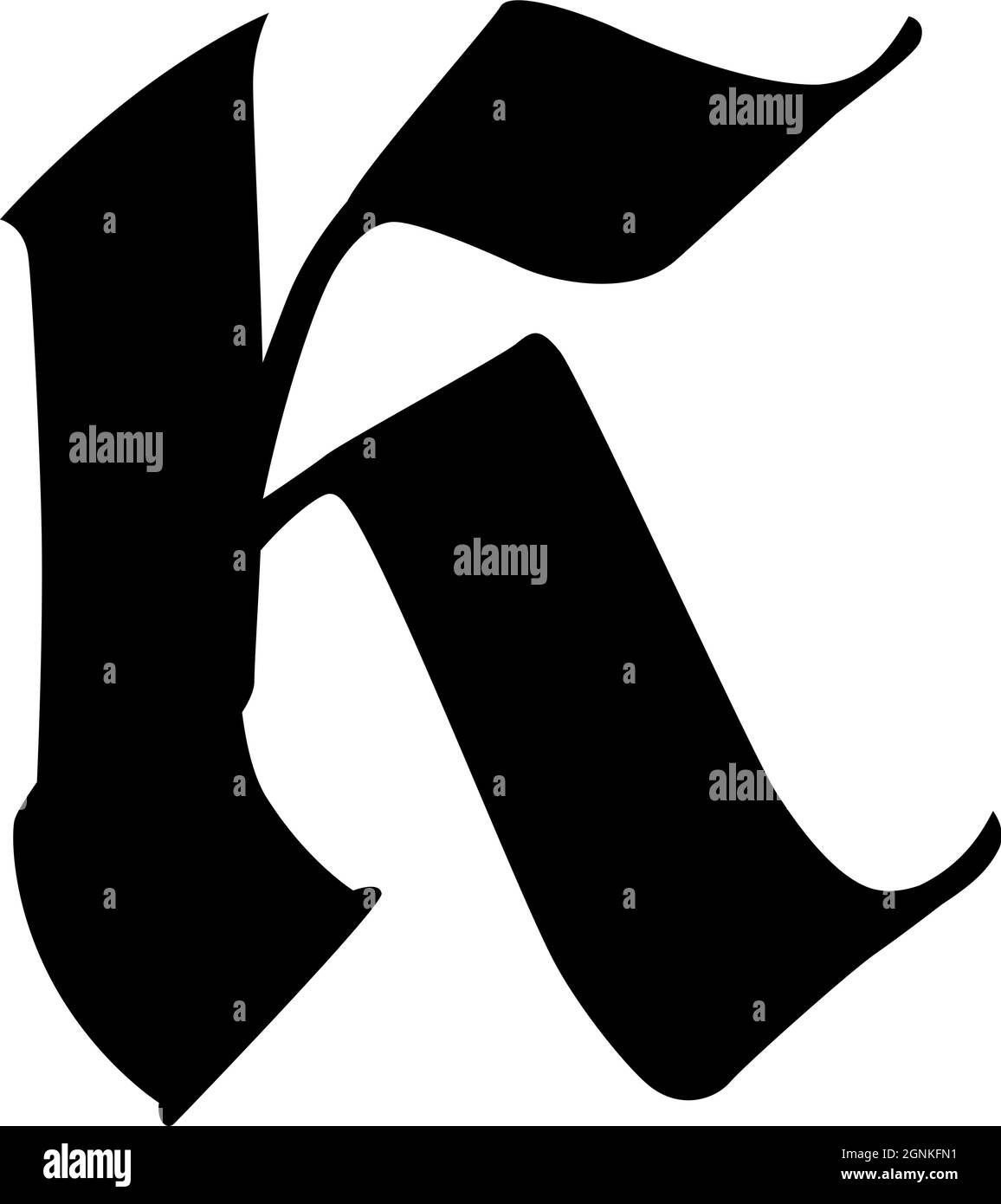 The letter K in the Gothic style. Vector. Alphabet. The symbol is ...