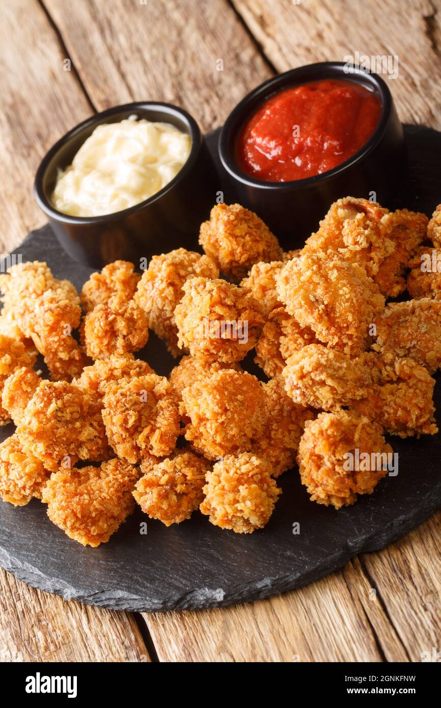 Popcorn chicken is a dish consisting of small bite sized pieces of ...