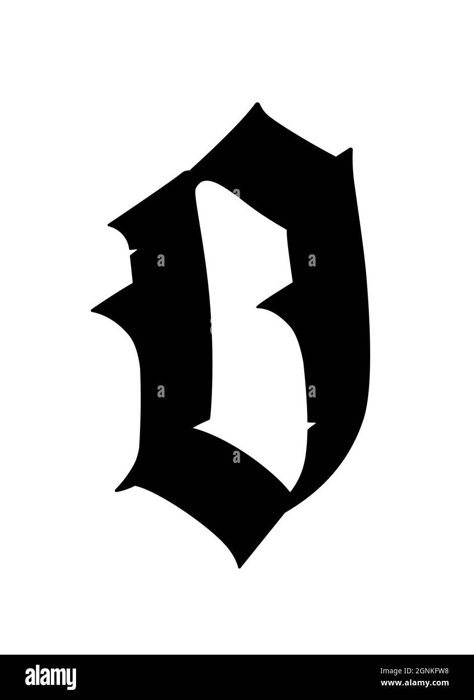 Letter o in the Gothic style. Vector. Alphabet. The symbol is isolated ...