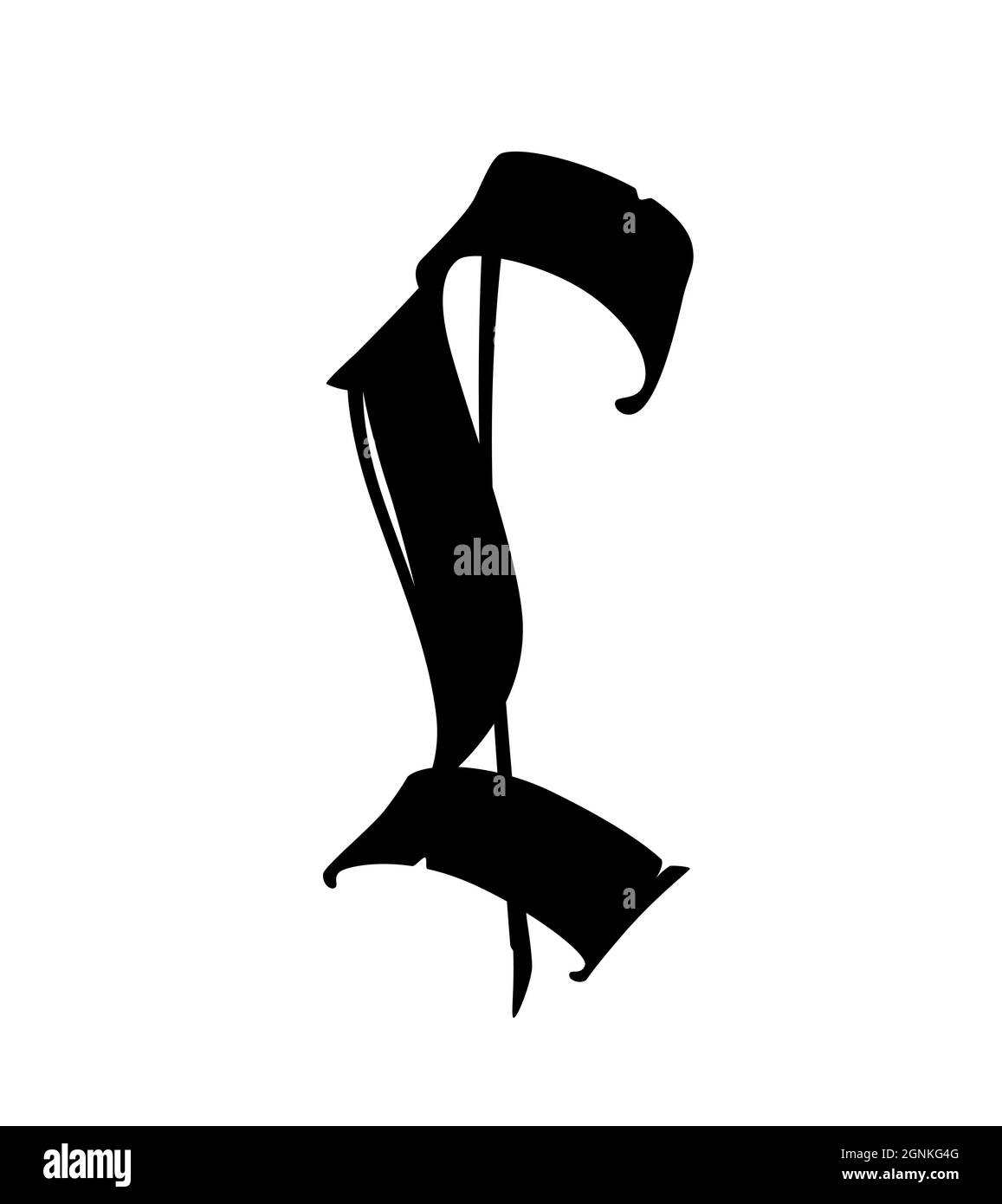 Letter L in the Gothic style. Vector. Alphabet. The symbol is isolated ...