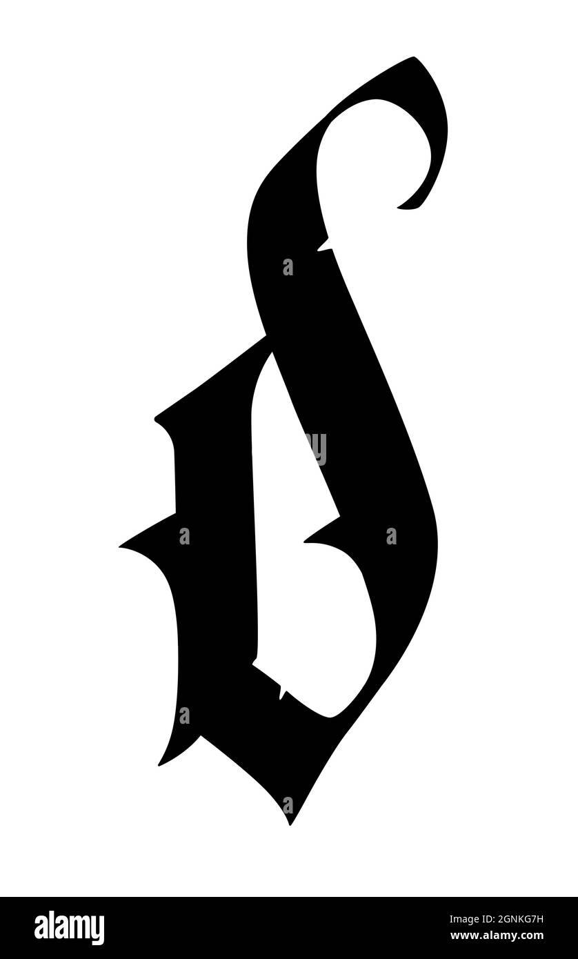 Letter D in the Gothic style. Vector. Alphabet. The symbol is isolated ...