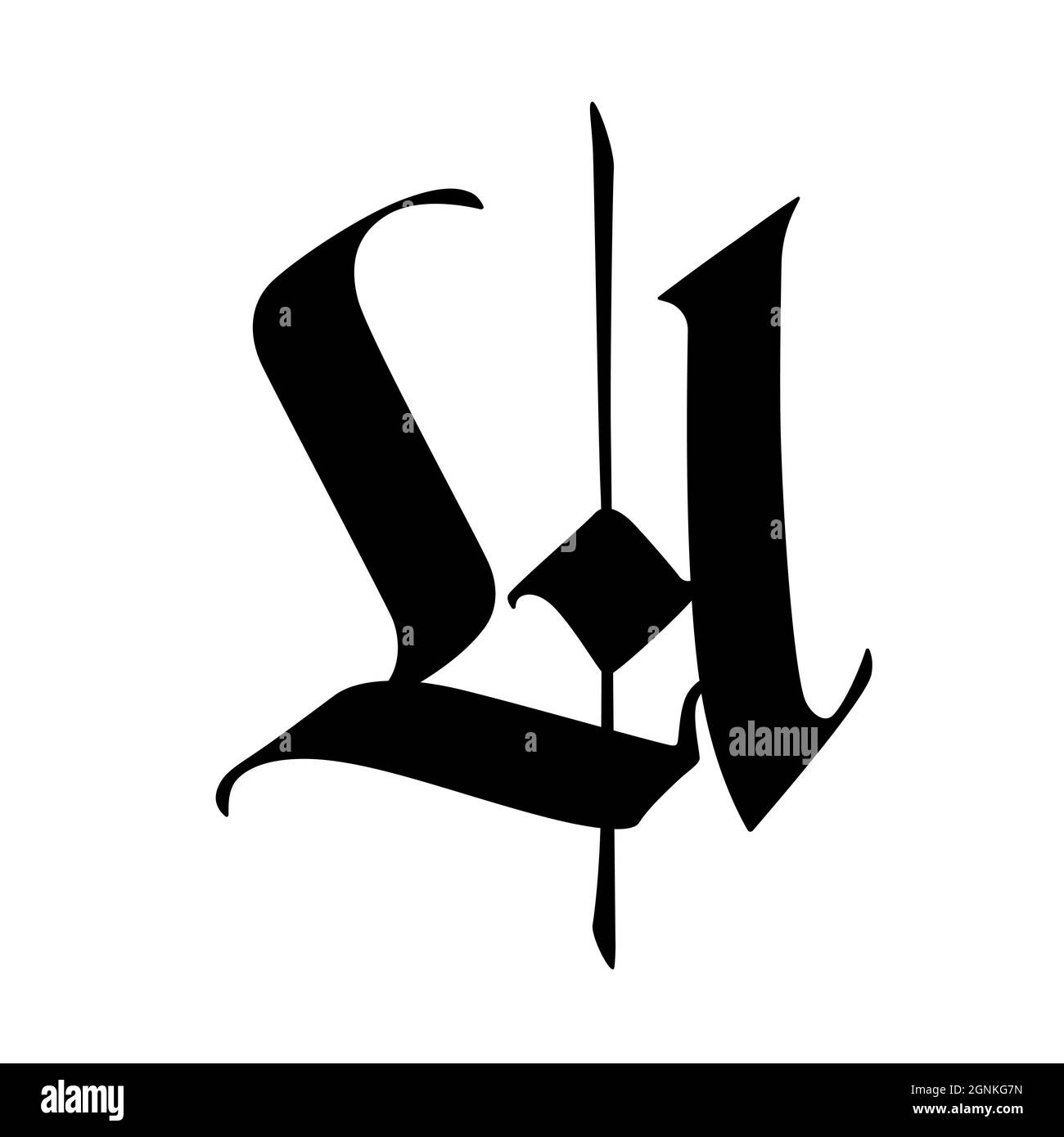 Letter U in the Gothic style. Vector. Alphabet. The symbol is isolated ...