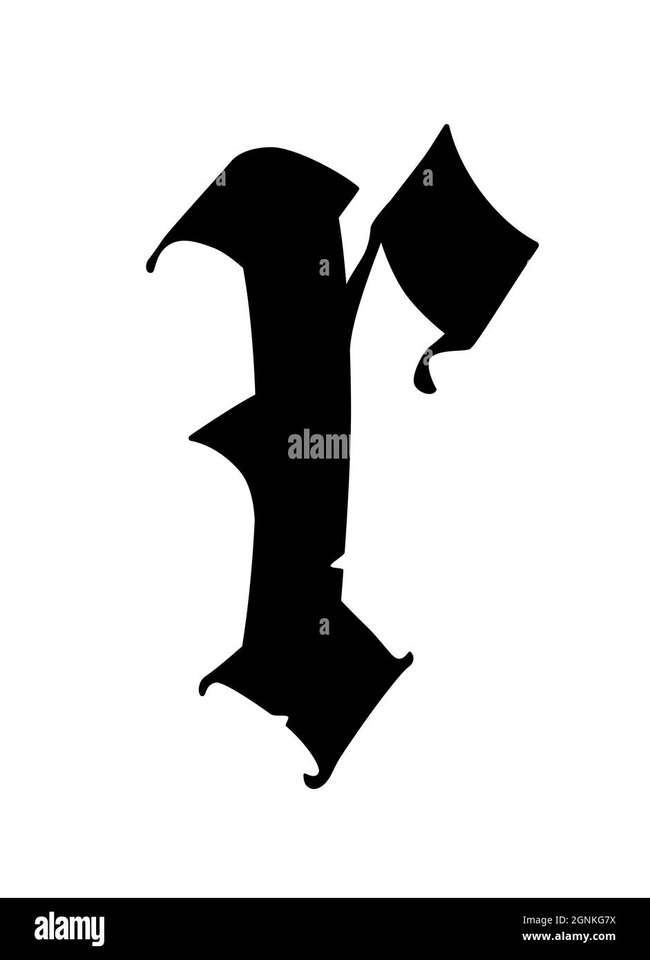 Letter r in the Gothic style. Vector. Alphabet. The symbol is isolated ...