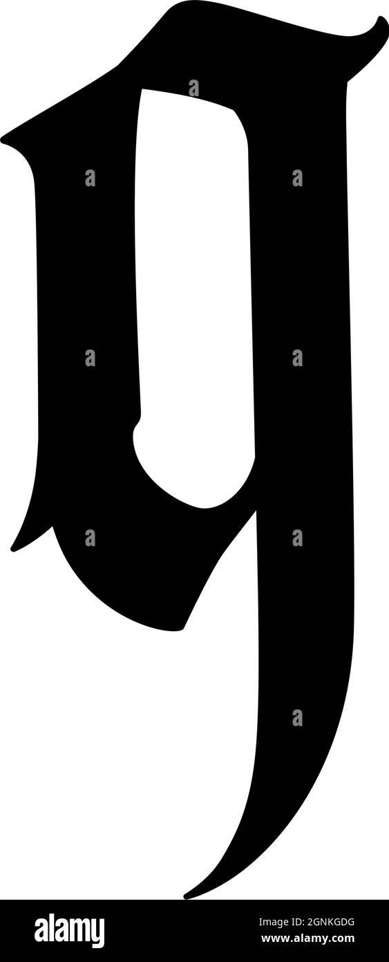 Letter Q in the Gothic style. Vector. Alphabet. The symbol is isolated ...