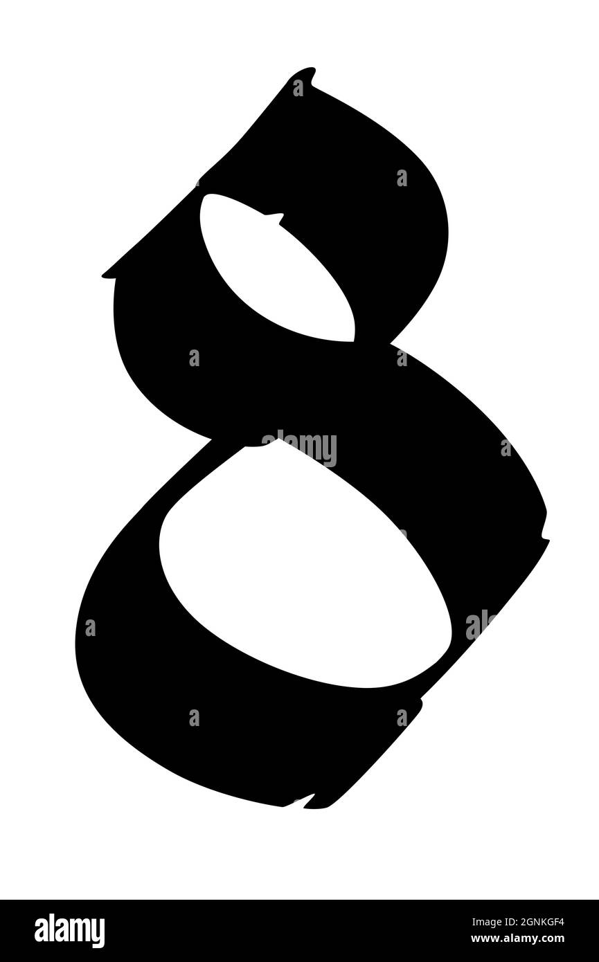 Number 8 in the Gothic style. Vector. The symbol is isolated on a white ...