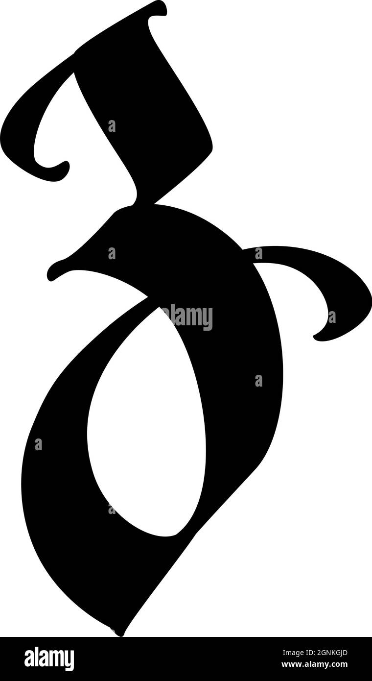 Letter Z in the Gothic style. Vector. Alphabet. The symbol is isolated ...