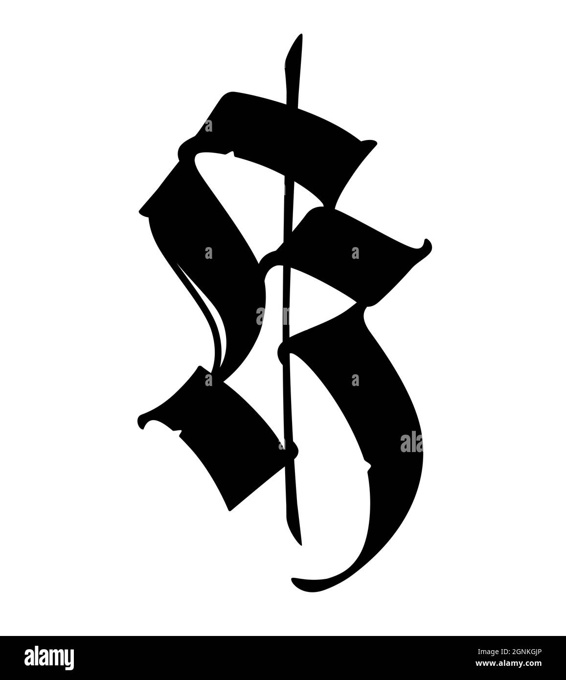 Gothic Letter K Illustration Of Gothic Alphabet Letters In Caps,