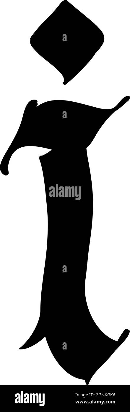 Letter I in the Gothic style. Vector. Alphabet. The symbol is isolated ...