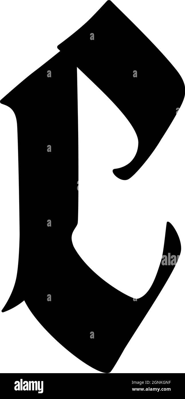 Letter C in the Gothic style. Vector. Alphabet. The symbol is isolated ...